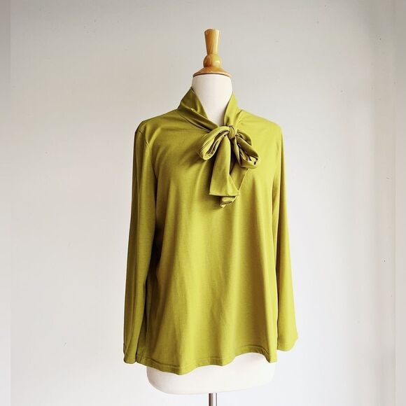 Trisha Tyler | Tops | Trisha Tyler Brightgreen Tie Neck Blouse Pxl ...